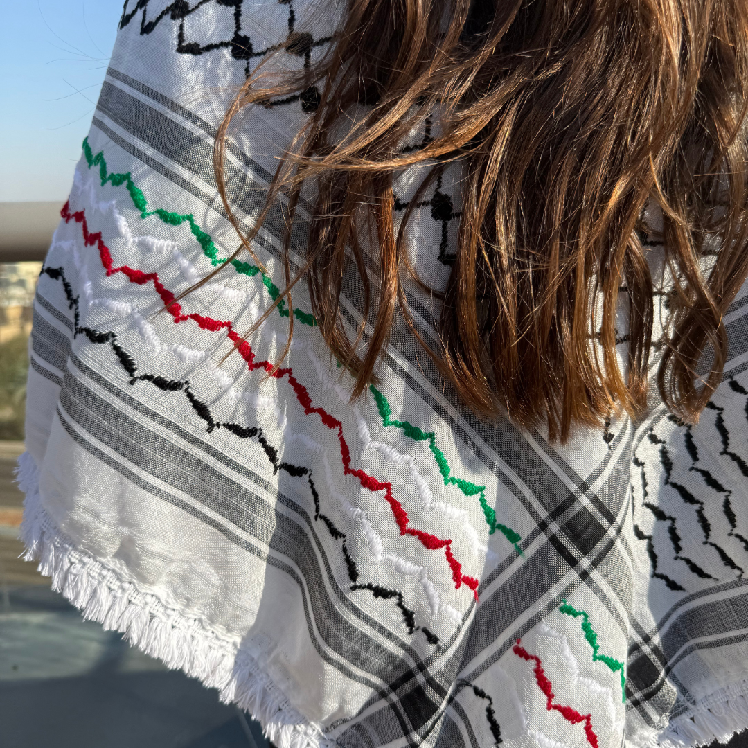 The Falasteen Flag Keffiyeh – Tatreez Falasteeny